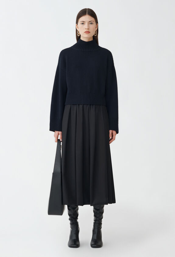 Maglia in lana merino, blu inchiostro da Donna | Fabiana Filippi®